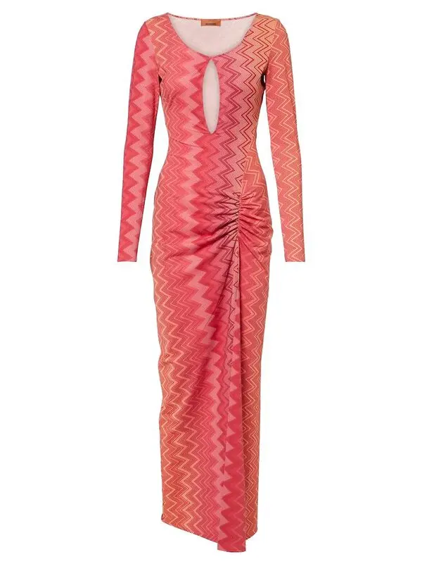 Missoni Chevron Lamé Midi Dress - Multicoloured