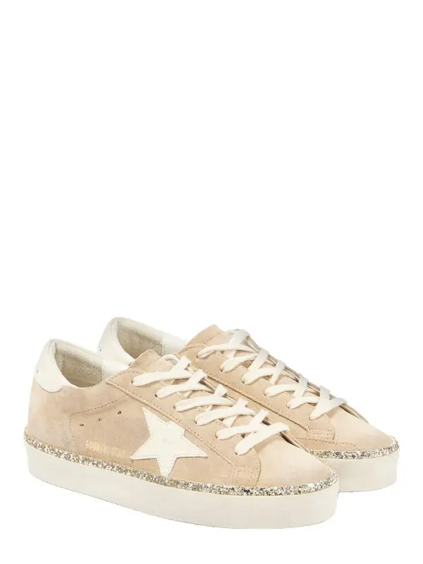 GOLDEN GOOSE Hi Star Suede Sneakers - Beige