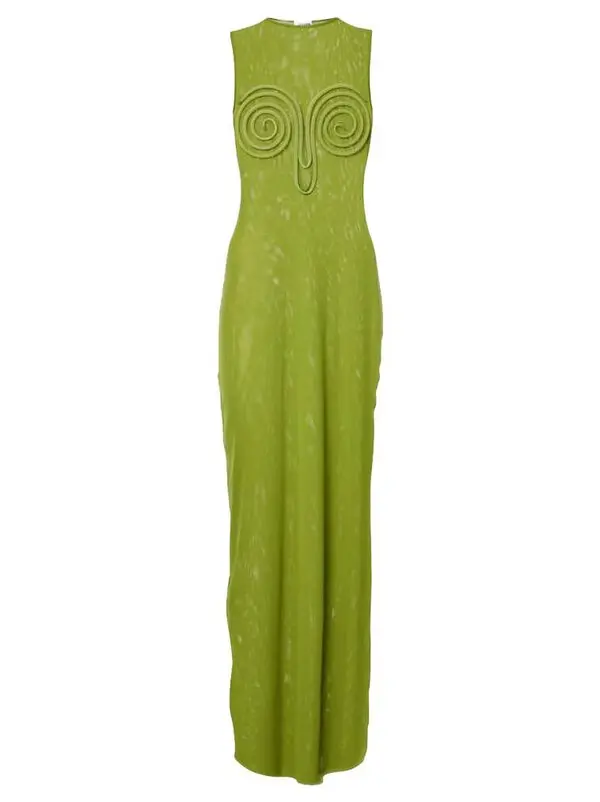 Jean Paul Gaultier Appliqué Maxi Dress - Green