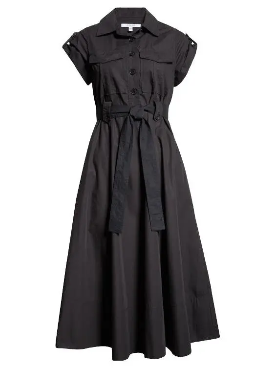 Derek Lam 10 Crosby Kayla Belted Shirtdress - Black