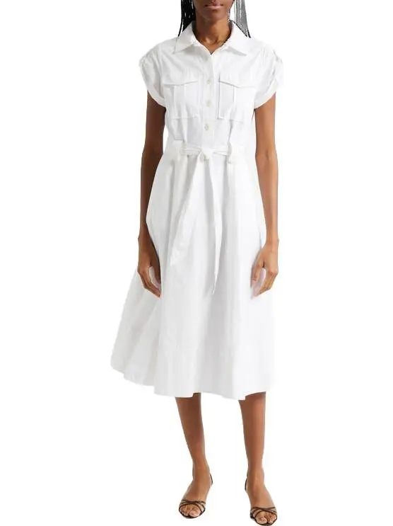 Derek Lam 10 Crosby Kayla Belted Shirtdress - White
