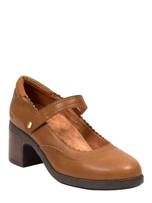 Jambu Vanessa Leather Mary Jane Heel - Dark Tan
