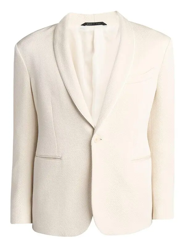 Giorgio Armani Honeycomb Shawl Sport Coat - Ivory