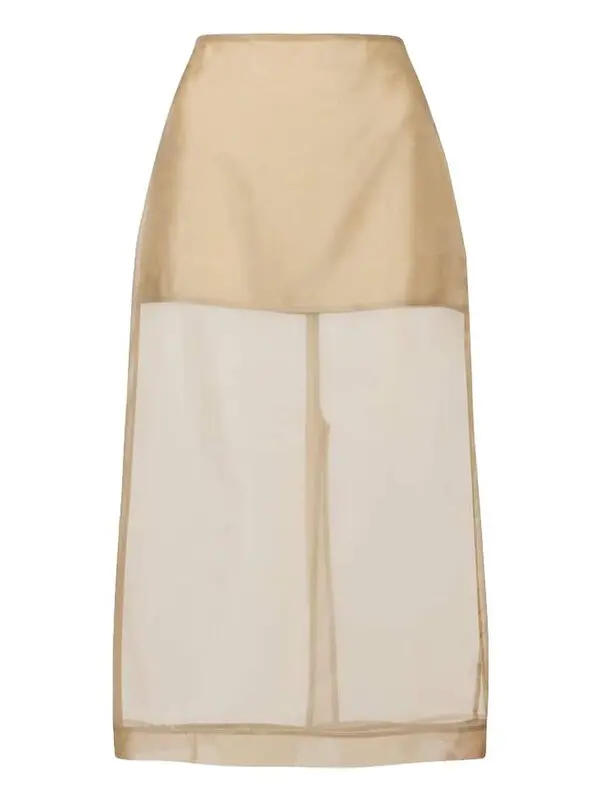 THE FRANKIE SHOP Peri Silk-blend Midi Skirt - Brown