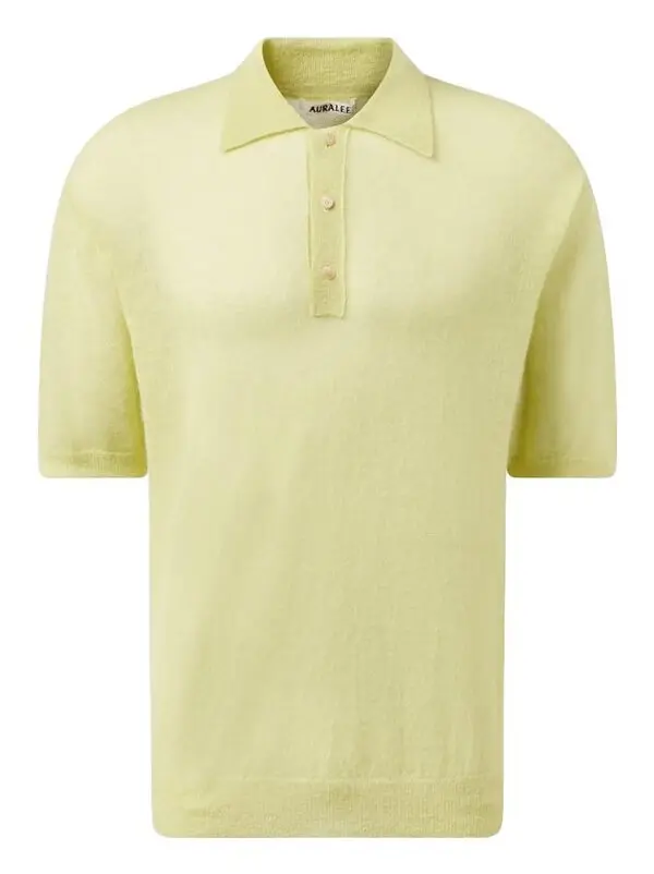 Auralee Mohair-blend Polo Sweater - Yellow