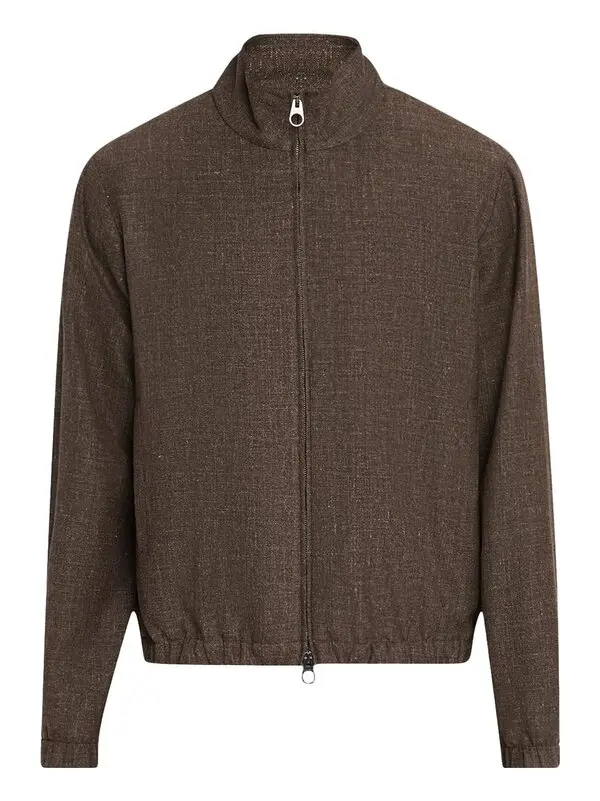 Loro Piana Sopra Visso Linen Bomber Jacket - Stromboli Sand