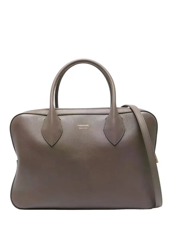 FERRAGAMO Leather Tote Bag - Brown