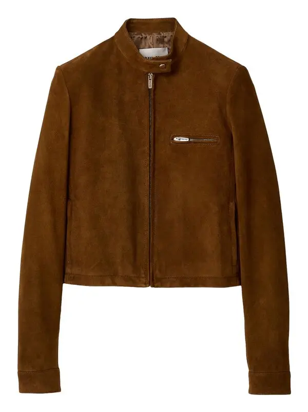 Miu Miu Suede Jacket - Olive Green