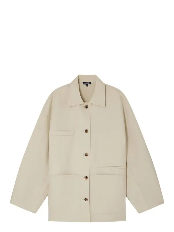 Soeur Domingo Oversized Cotton Jacket - Mastic Ecru