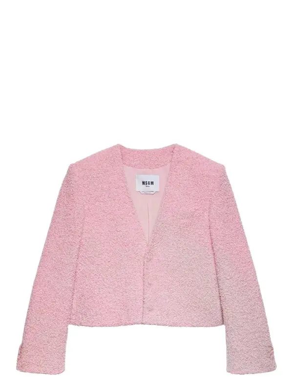 MSGM Textured-knit Jacket - Pink