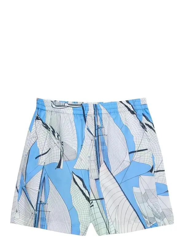 MSGM Abstract-print Shorts - Blue