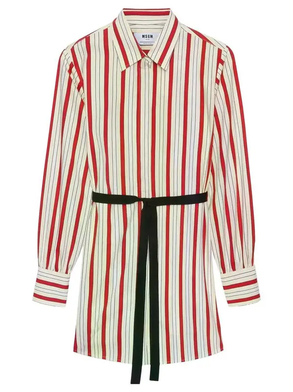 MSGM Striped Mini Dress - Neutrals