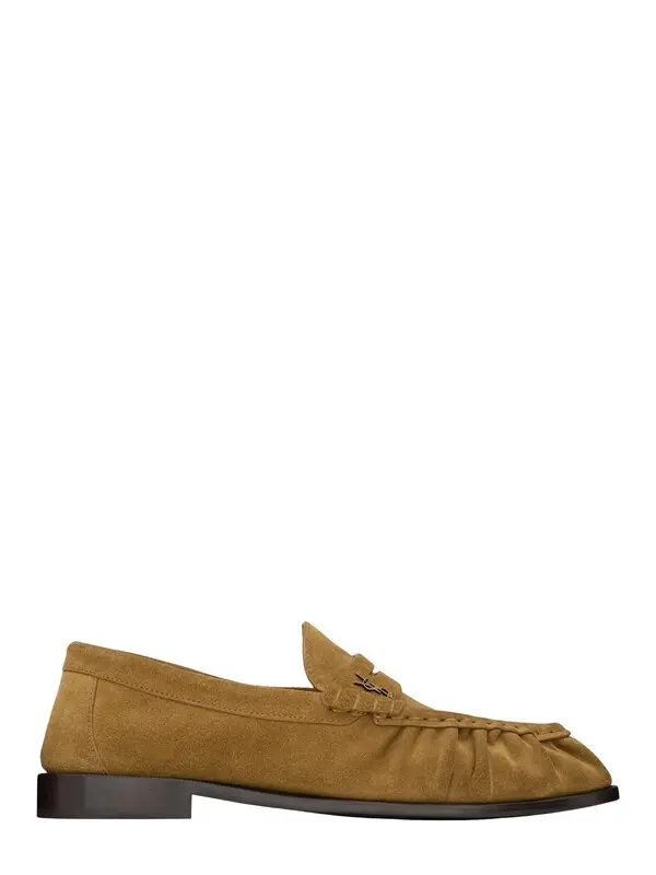 Saint Laurent Suede Leather Loafers - Nude