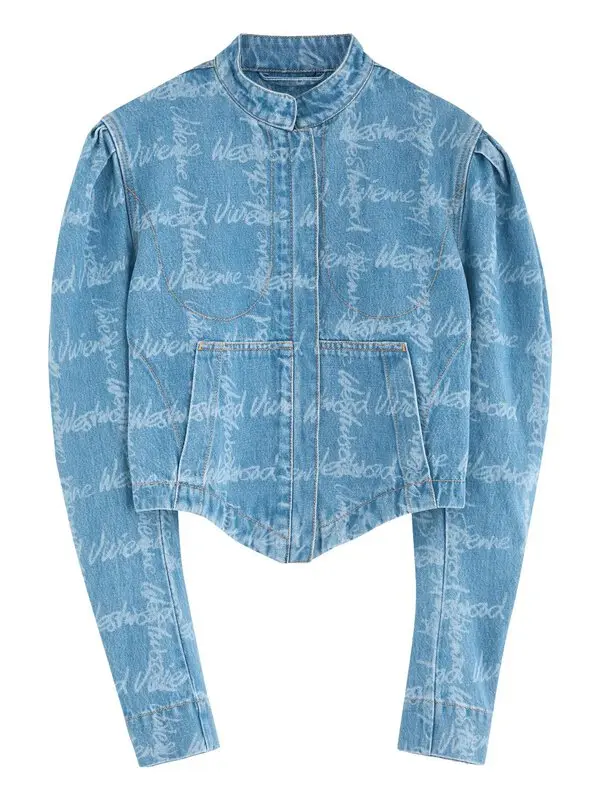 VIVIENNE WESTWOOD Filli Monogrammed Denim Jacket - Blue