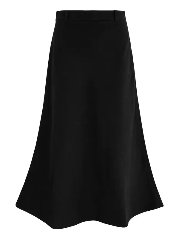 SKALL STUDIO Emina Linen-blend Midi Skirt - Black