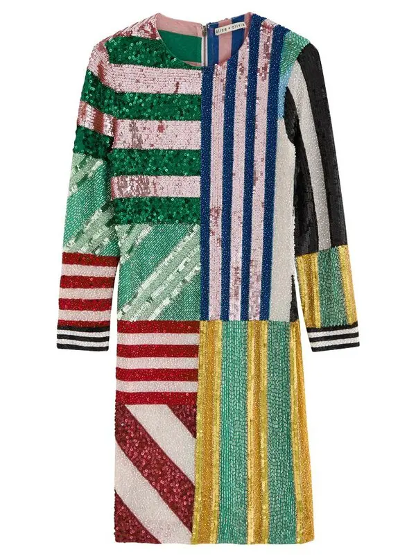 Alice + Olivia Delora Embellished Mini Dress - Multicoloured 1