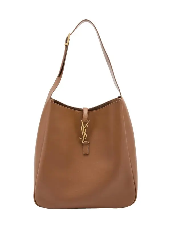 Saint Laurent Le 5 À 7 Large Leather Hobo Bag - Tan