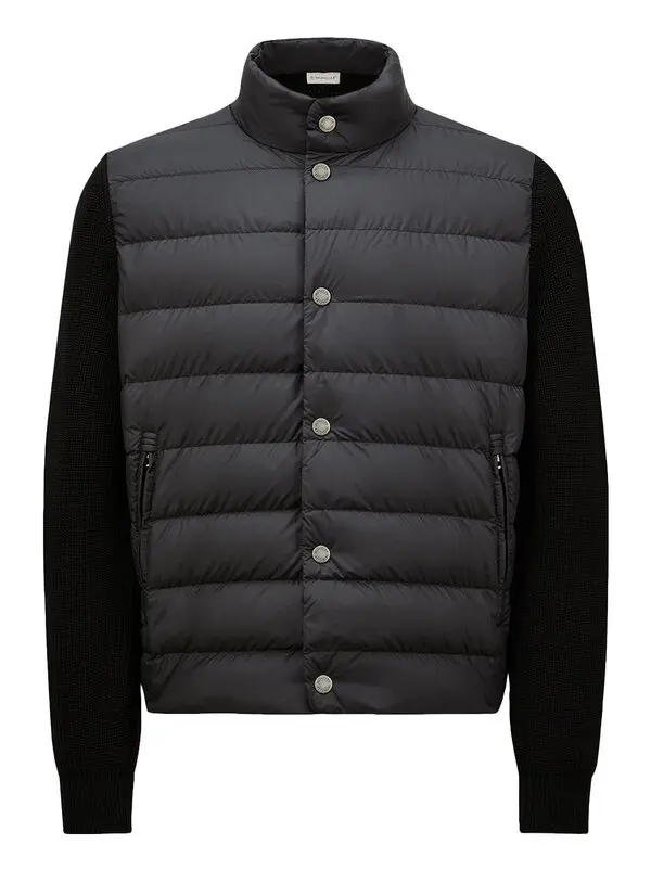 Moncler Padded Cotton Zip-up Cardigan - Black