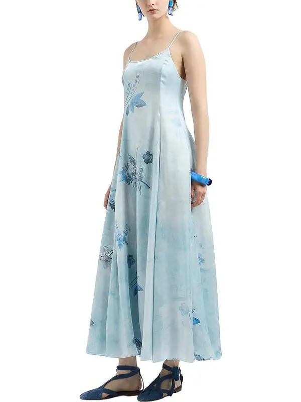 Emporio Armani Batik Floral Dress - Sky Blue Pastel