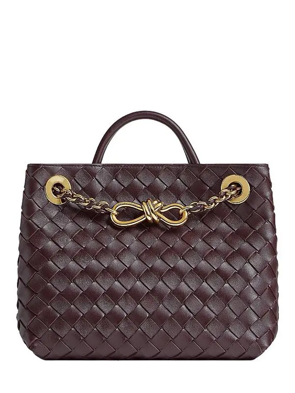 Bottega Veneta Small Andiamo Chain Bag - Dark Barolo/muse Brass
