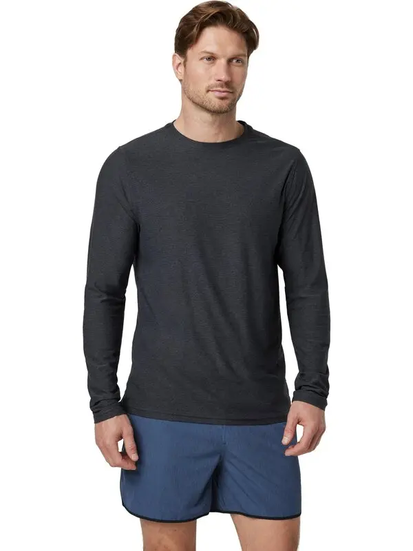 Vuori Long Sleeve Strato Tech Tee - Charcoal Heather