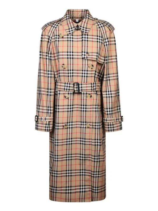 Burberry Harehope Vintage Check Trench Coat - Beige