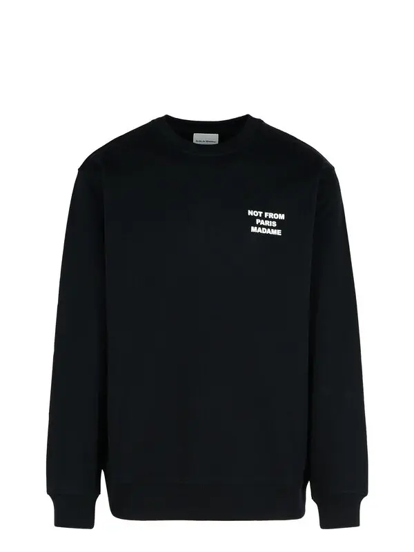 795 Cotton Sweatshirt With Contrast Logo - Black