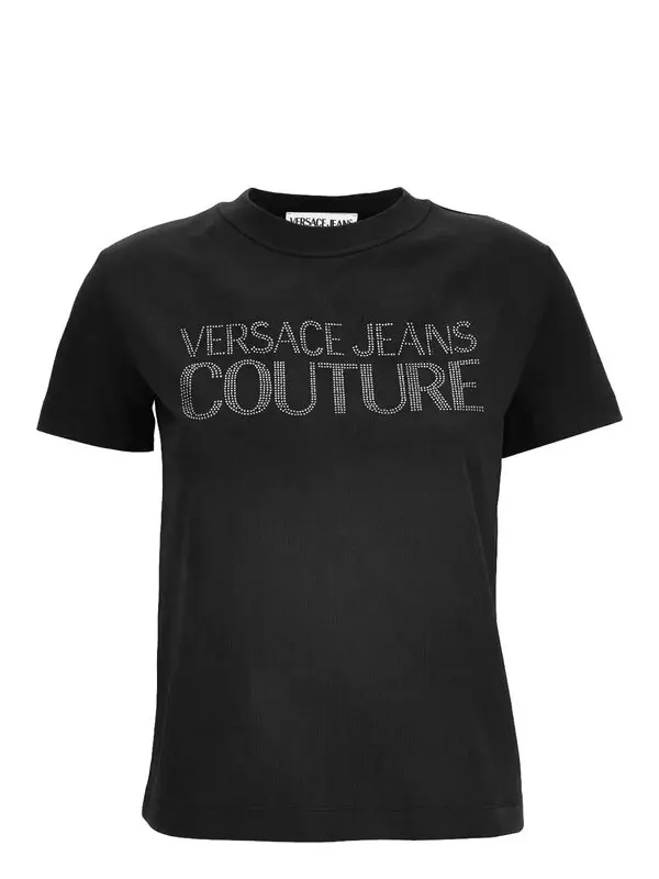 Versace Rhinestone-logo T-shirt - Black