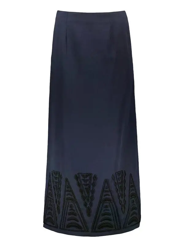 YVES SALOMON Embroidered Maxi Skirt - Blue