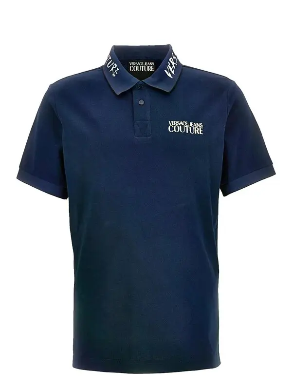 Versace Logo-embroidered Polo Shirt - Blue