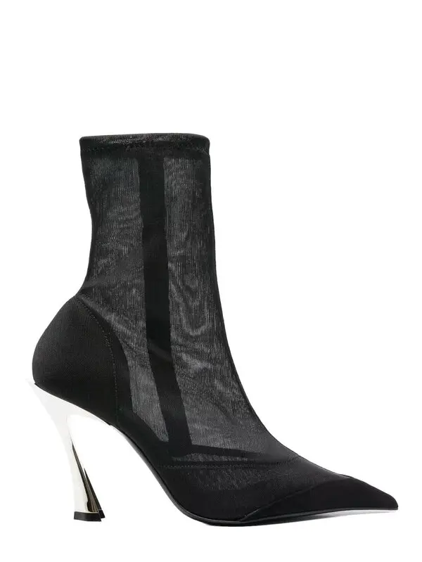 MUGLER 95mm Mesh Ankle Boots - Black