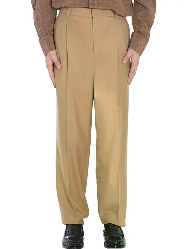 Saint Laurent Gabardine Trousers - Neutrals