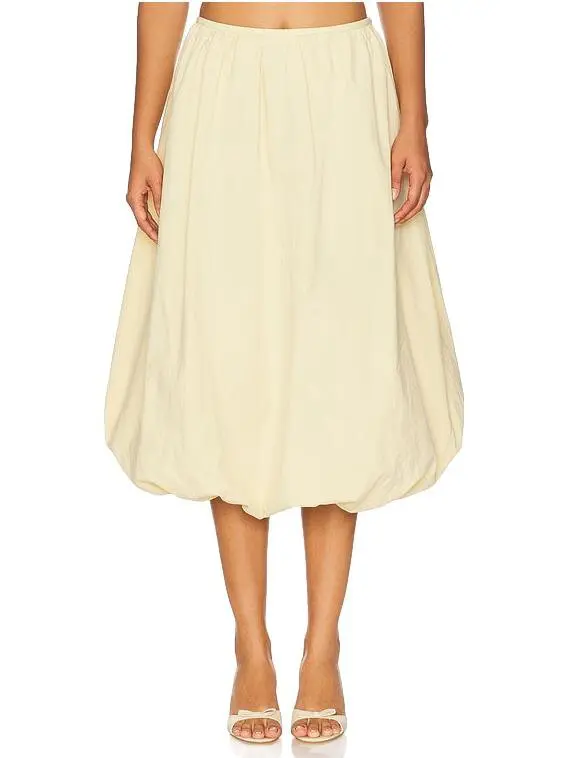 Lioness Intuition Bubble Midi Skirt - Lemon