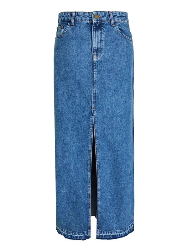 Philosophy Di Lorenzo Serafini Denim Maxi Skirt - Mid Denim