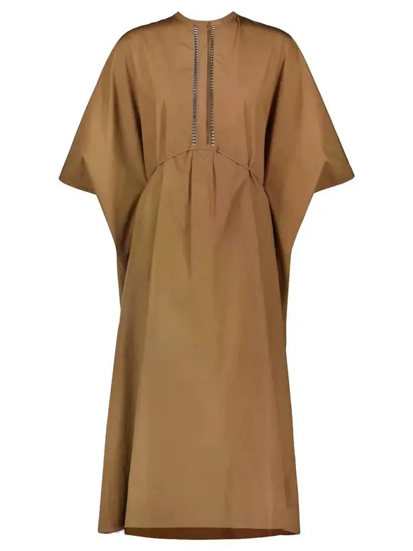 YVES SALOMON Poplin Kaftan Dress - Brown