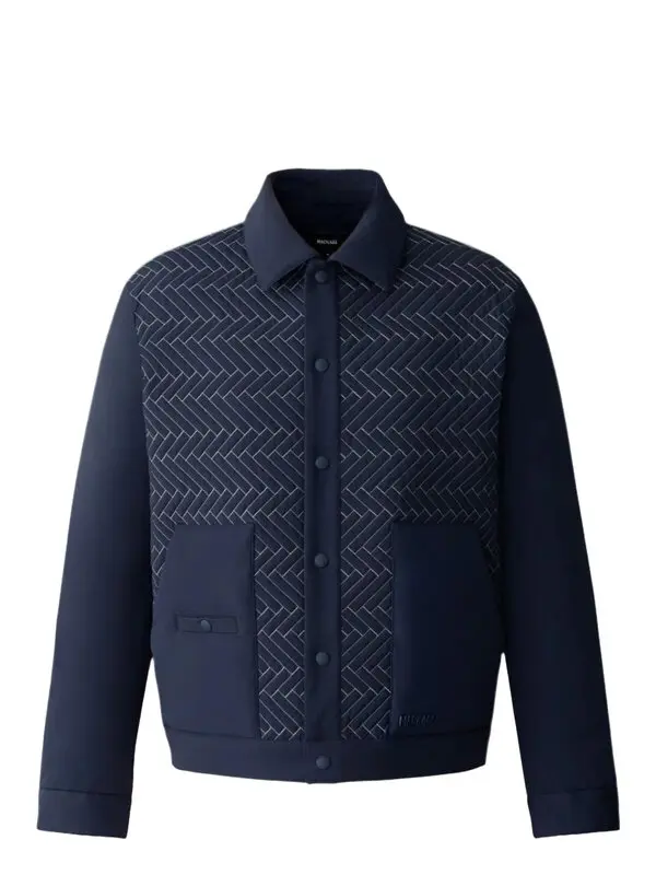 Mackage Maxwell Quilted Down Shirt Jacket - Navy-cream