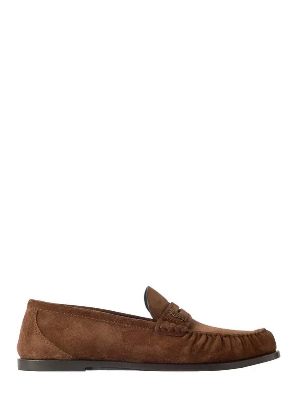 Saint Laurent Laurent Suede Penny Loafers - Brown
