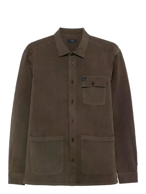 FAY Canvas Shirt - Brown