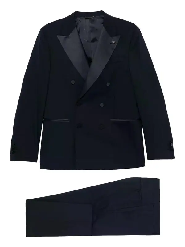 MANUEL RITZ Satin-trim Suit - Blue