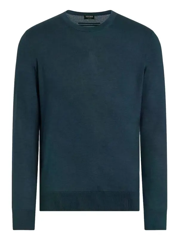 Zegna Mélange Crew-neck Sweater - Blue