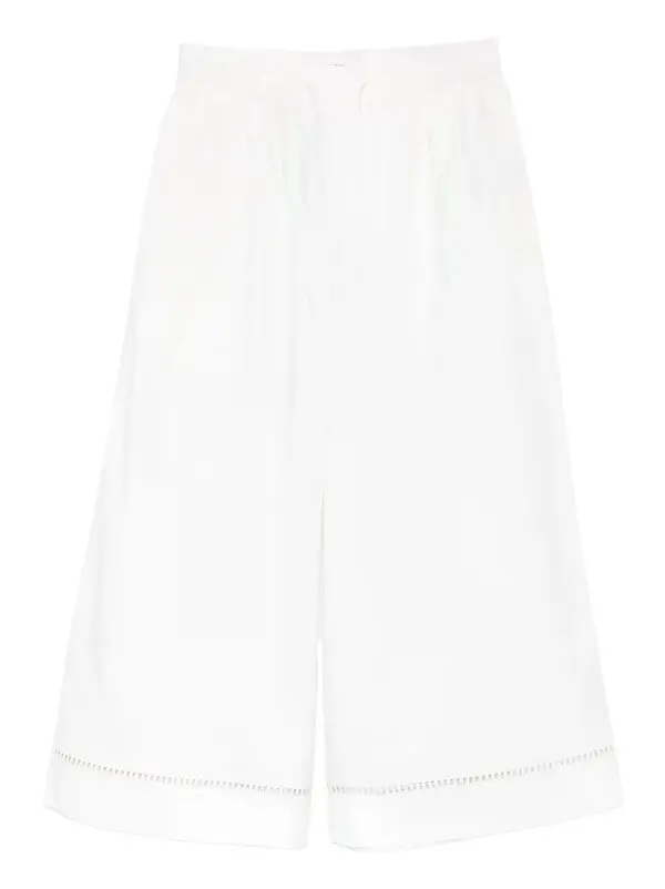 YVES SALOMON Poplin Trousers - White