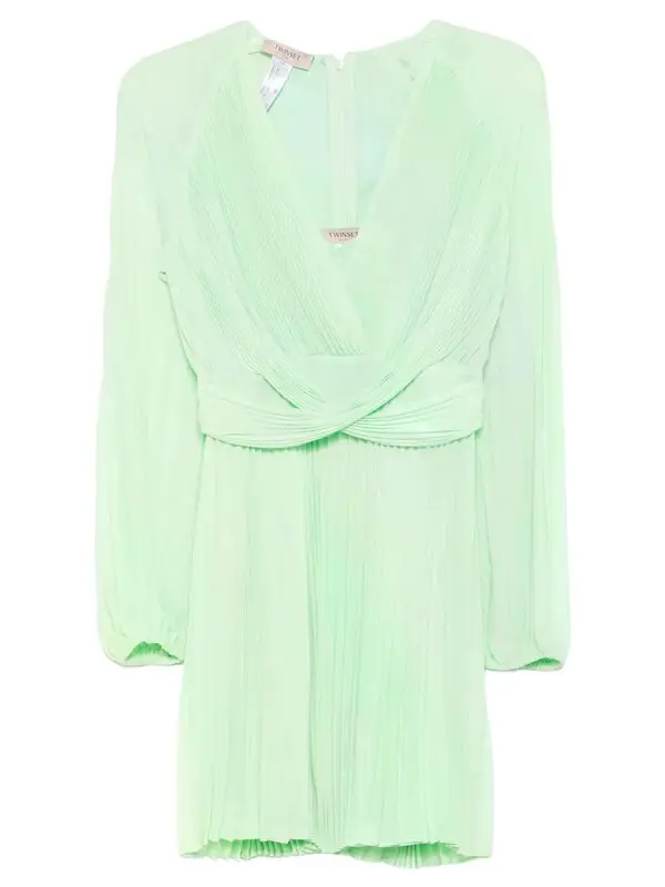 TWINSET Pleated Mini Dress - Green