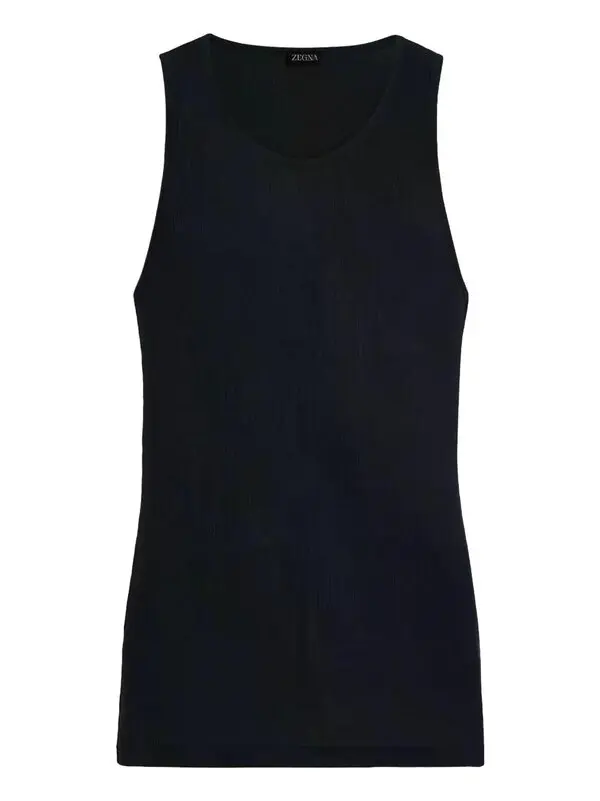 Zegna Ribbed Tank Top - Blue