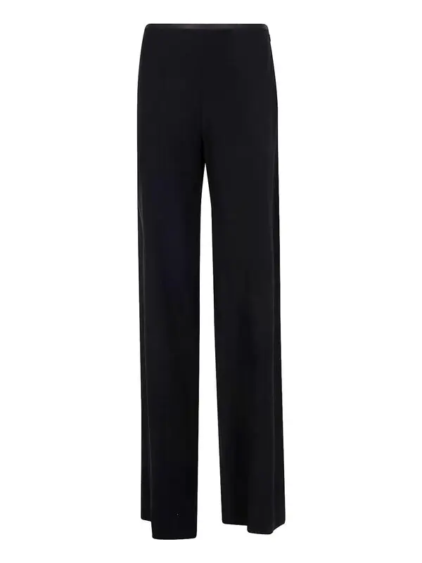Emporio Armani Cady-texture Palazzo Trousers - Black