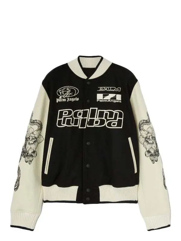 Palm Angels Lunar New Year Varsity Jacket - Black/off White