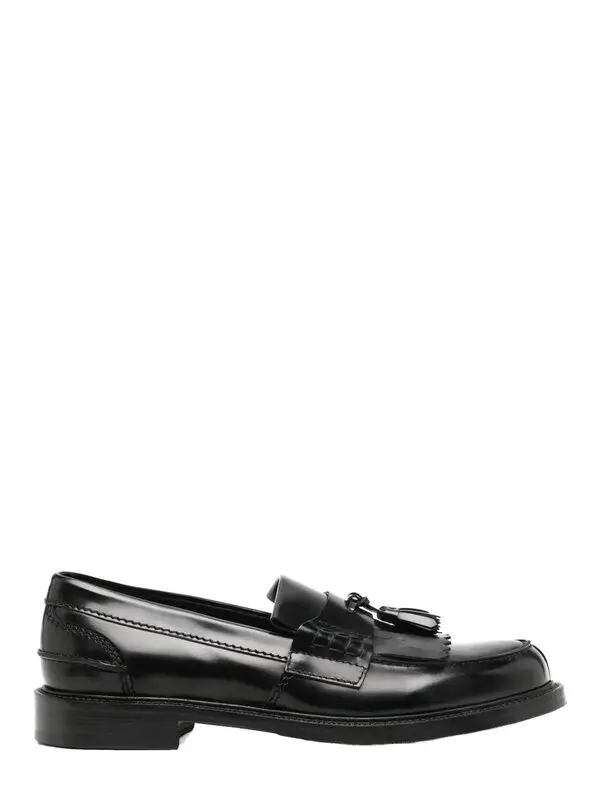 Kiton Leather Loafers - Black