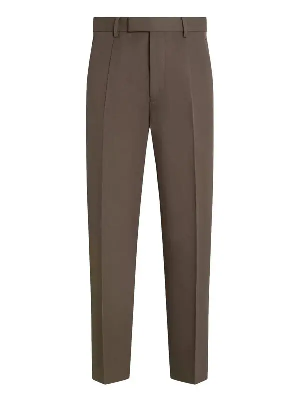 Zegna Cotton-wool Trousers - Brown