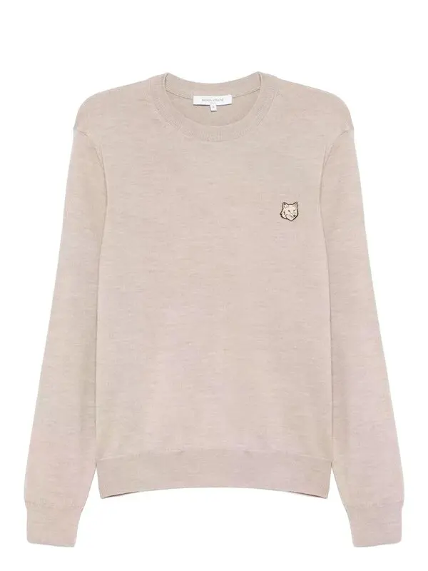 Maison Kitsuné Bold Fox Head Patch Sweater - Neutrals