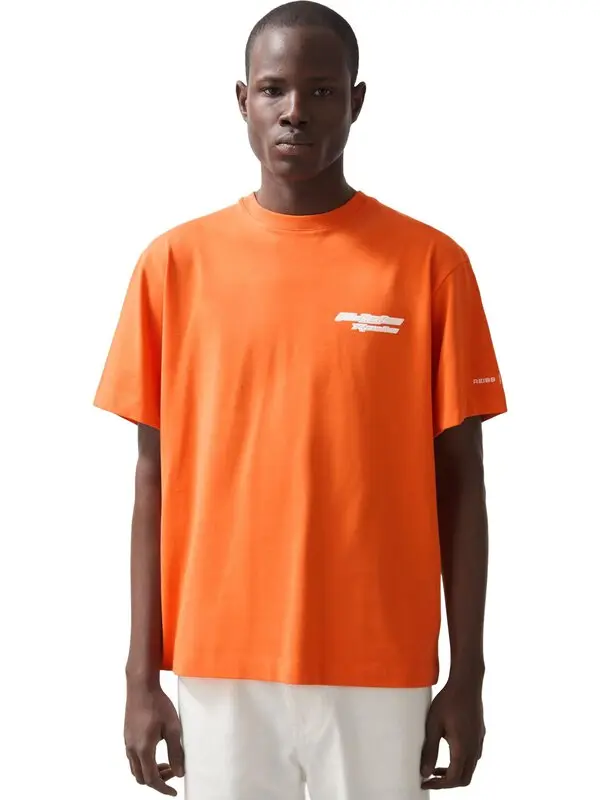 REISS F1 Team Nakata Oversized T-shirt - Papaya Orange