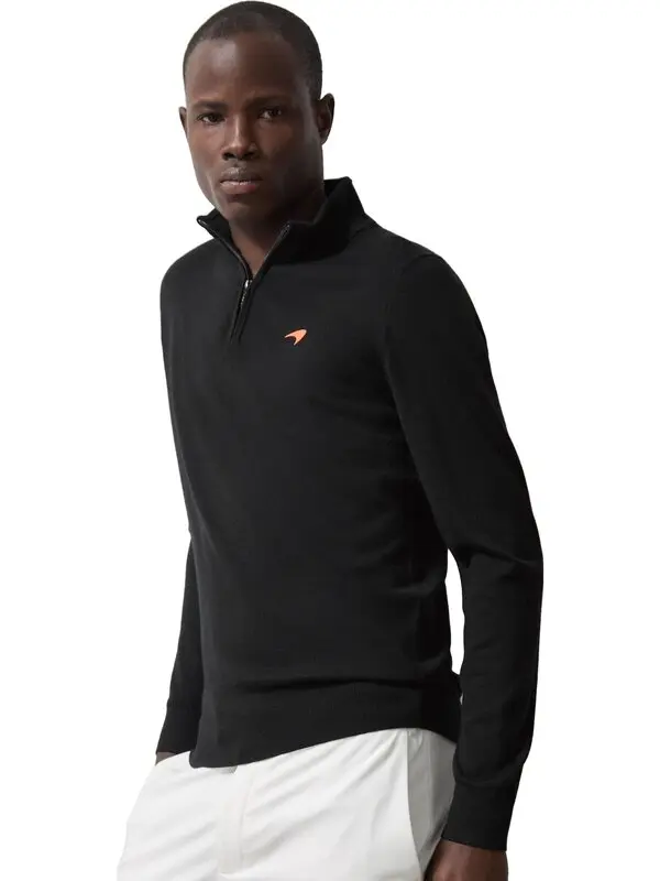 REISS X Mclaren F1 Team Hatch Merino Half-zip Jumper - Black